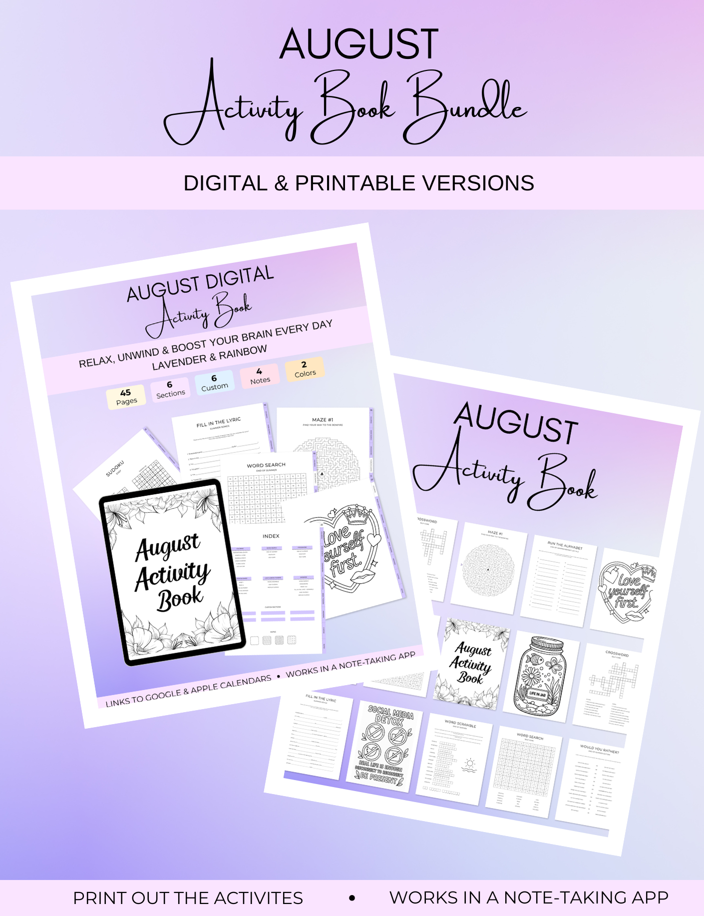 August Activity Book Bundle (Digital + Printable) – Paper & Pearl