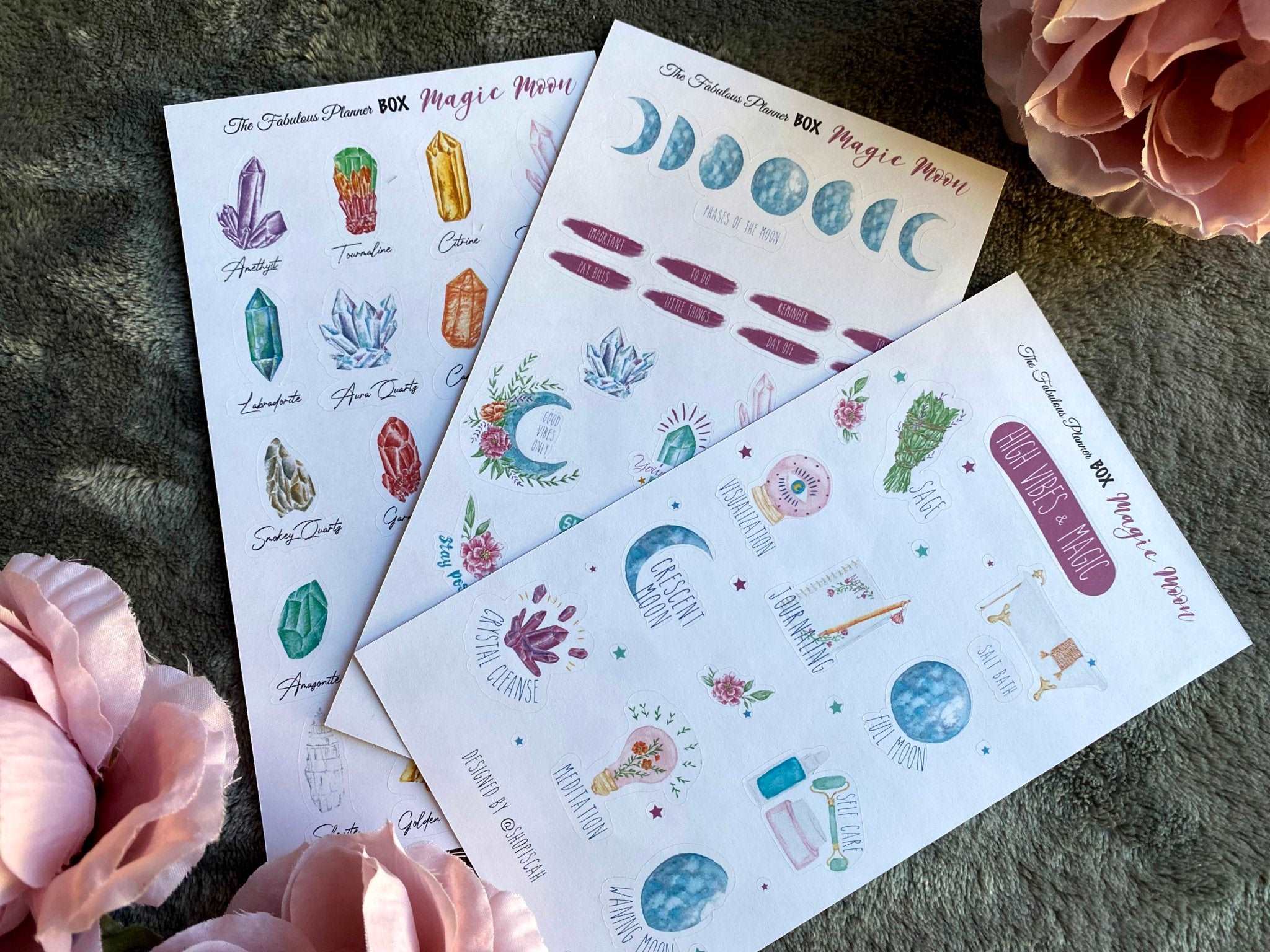 3 Sheet Magic Moon Sticker Sheet – Paper & Pearl