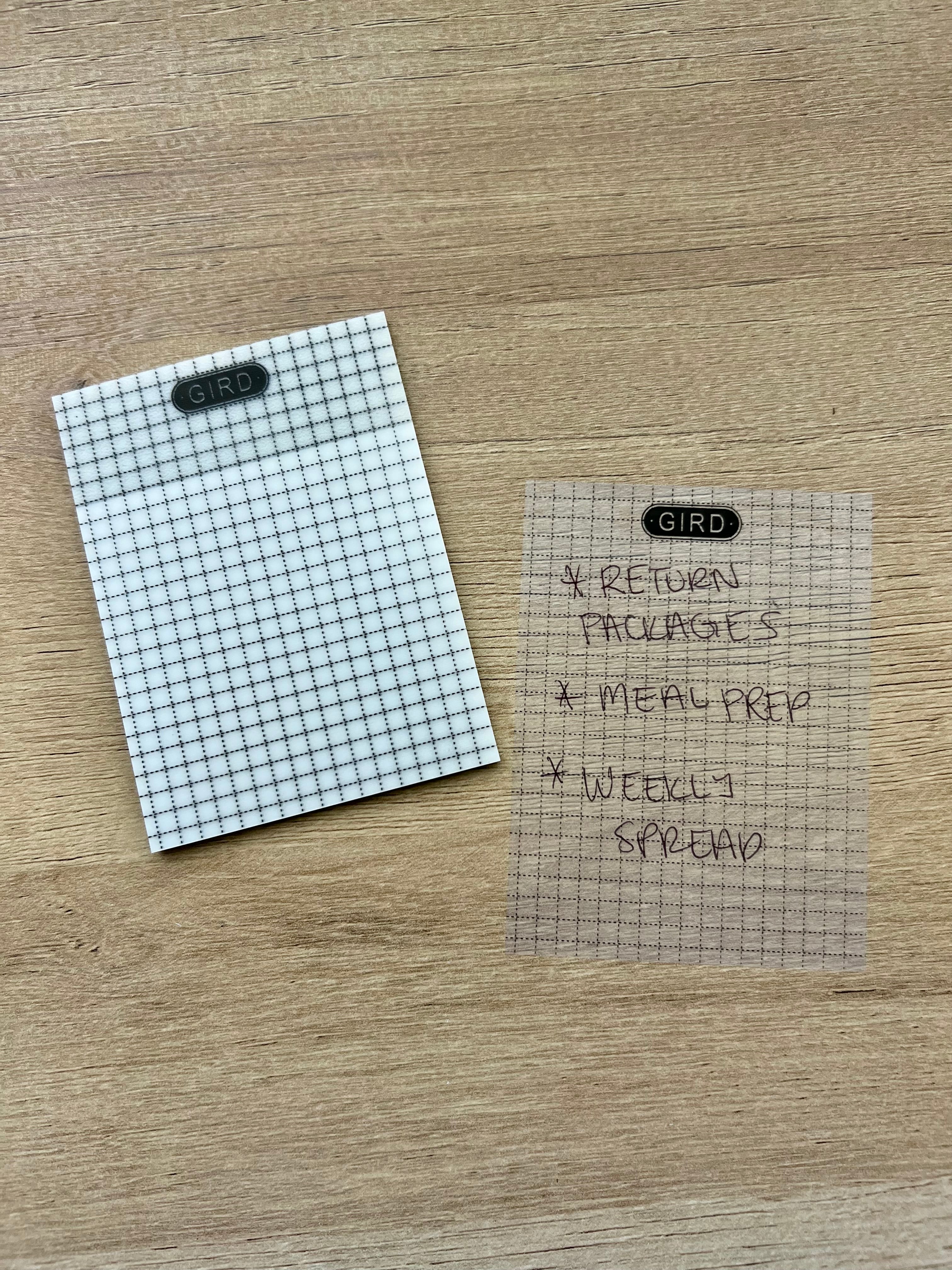 Transparent Grid Sticky Notes Notepad – Paper & Pearl